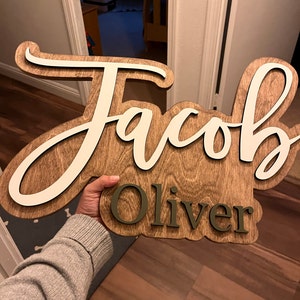Custom Wooden Outlined Name Sign for Nursery - Etsy