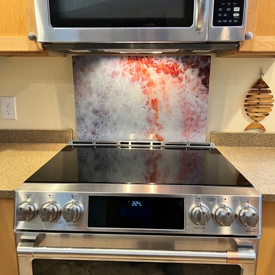 Stove Backsplash Glass Panel Kitchen Wall Decor Stove Top - Etsy