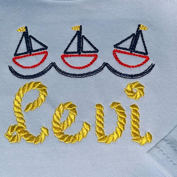 Rope Script Monogram Font Alphabet Machine Embroidery Designs Nautical ...