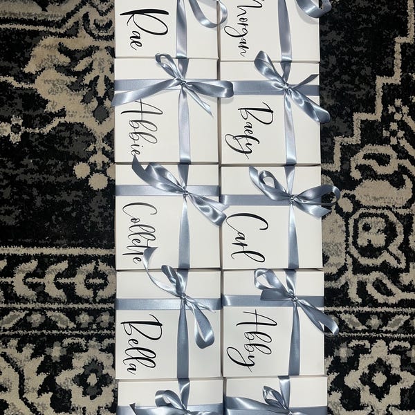 Empty Bridesmaid Proposal Box With Ribbon - Personalized Bridesmaid ...