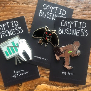 Cryptid Business Enamel Pins | Etsy