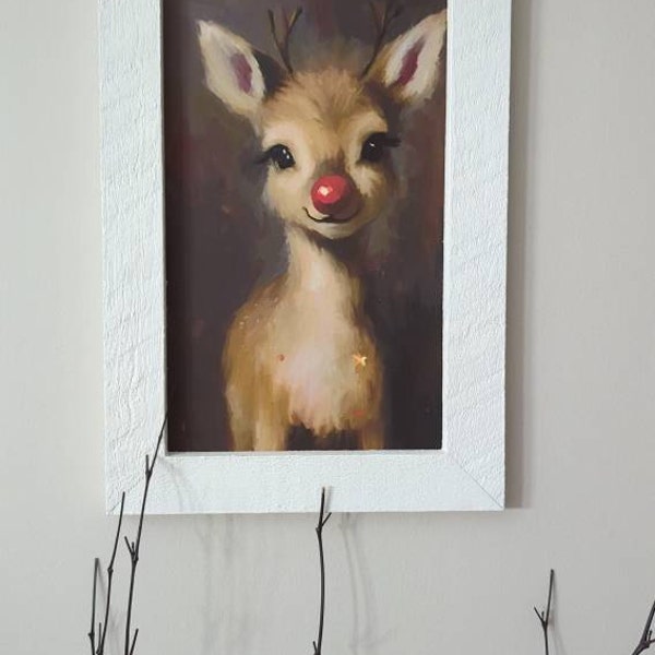Rudolph [framed Print] Cute Reindeer Decor | Whimsical Christmas ...