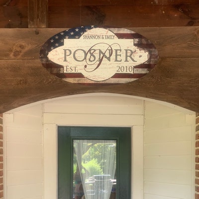 Custom Made Vintage Patriotic Family Name Metal Sign - Etsy