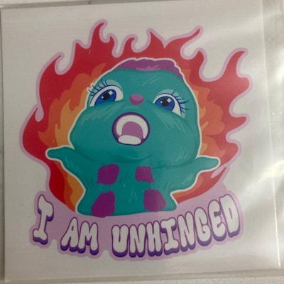 I AM UNHINGED Bibble Meme Sticker Fairytopia Bibble Flames Meme Bibble ...