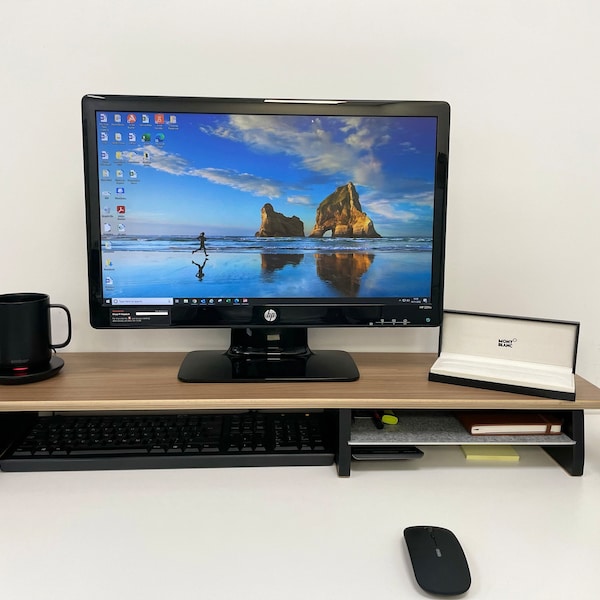 Vertical Laptop Stand Premium Black Wood Clamshell Stand Vertical for ...