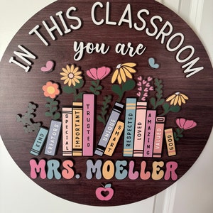 Disco Classroom Door Sign, Groovy Teacher Door Hanger, Back to School ...
