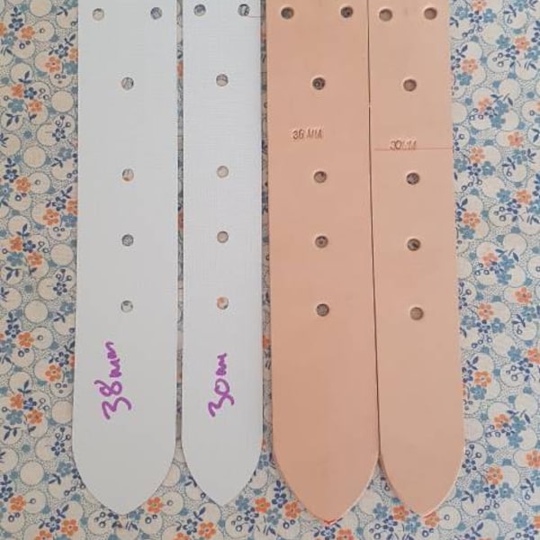 Leather Belt PDF Pattern Svg 5 Different Size Belt End Template SVG ...