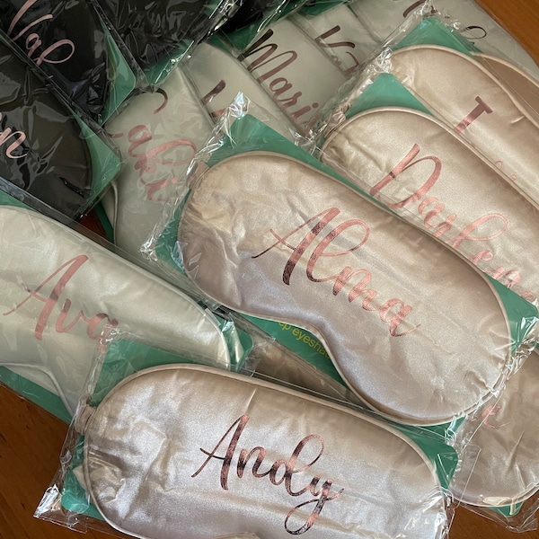 Personalized Satin Eye Mask for Sleeping Birthday Party Sleepover Gift ...