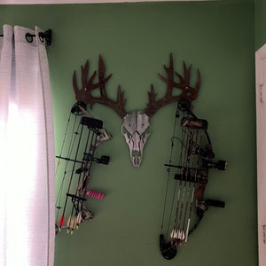 Deer Skull Rifle or Shotgun Rack, Custom Name or Logo Integration ...