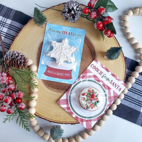 Instant Download Christmas Snow Globe Mini Cookie Card Printable, Merry ...