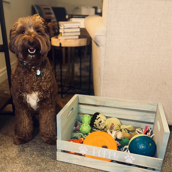 Small Dog Toy Box Toy Crate Pet Storage Pet Toy Crate Customized Pet ...