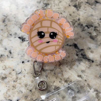 Kawaii Badge Reel Cute Badge Clip for Women, Bling Badge ID Holder for ...