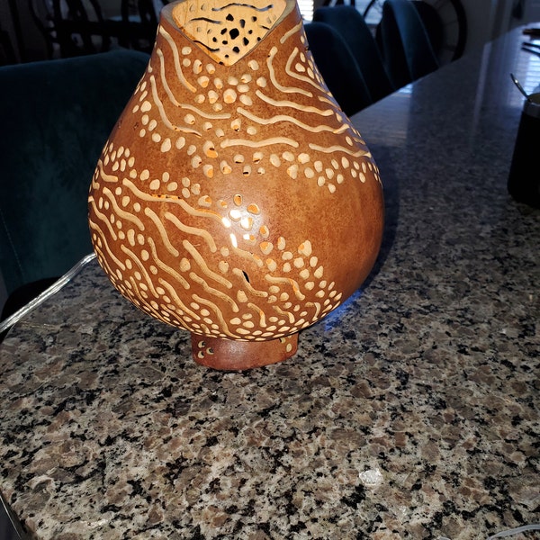 Handcrafted Gourd Bowl, Ocean Theme, Carved Waves, Wave Pattern - Etsy