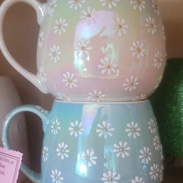 Rustic Daisy Coffee Mug | Cozy Tea Cup | Cappuccino Ceramic Mug | Cute ...