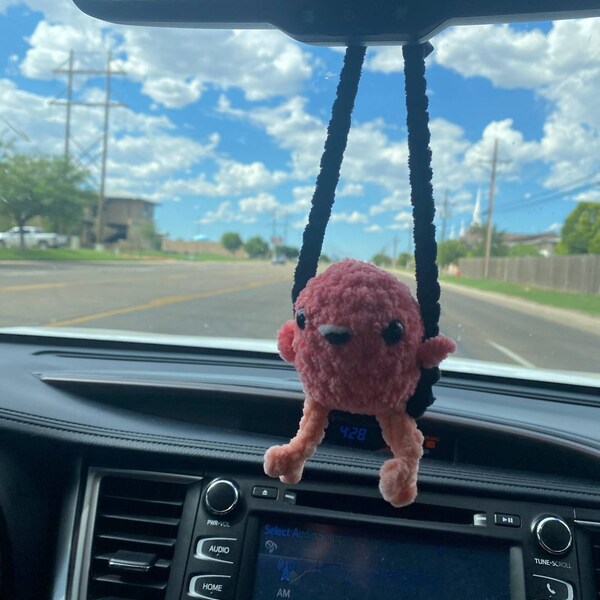 Crochet Bird Car Mirror Hanger PDF PATTERN Penguin Duck Chick Flamingo ...