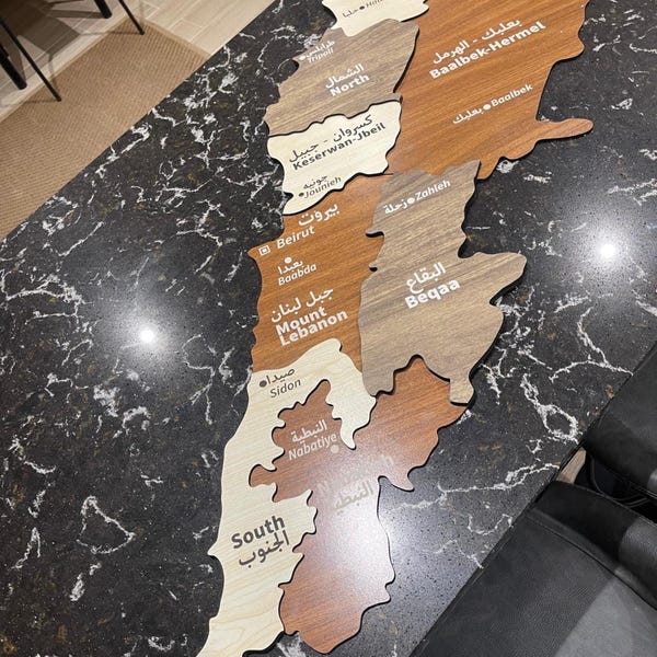 Wooden Lebanon Map Wall Art With Pins Beirut Travel Souvenir 3D Home ...