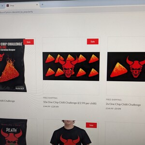 1X CHIP CHALLENGE Peaky Blinders World's Hottest Tortilla Chilli Chip ...