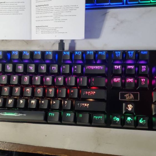 Daedric Font Backlit Keycap Set (top Print Only or Top and Front Side ...
