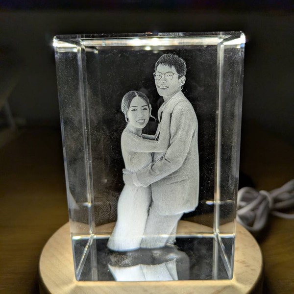 3D Crystal Photo, Custom 3D Crystal Photo Cube, Custom Photo Gift ...