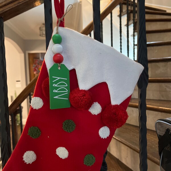 Stocking Tag, Personalized Wood Tag, Christmas Stocking Tag ...