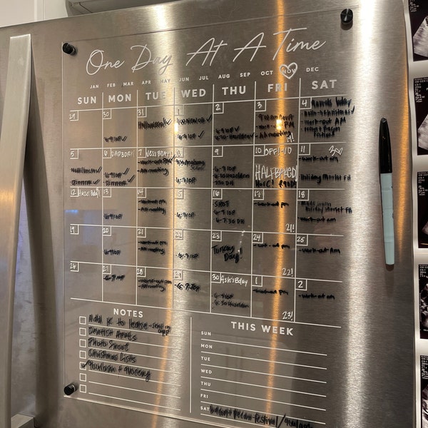 Elegant Custom Family Fridge Calendar | Modern Kitchen Organization ...