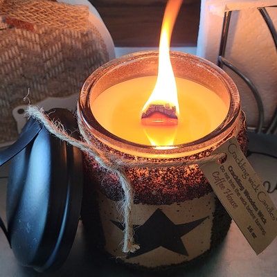 Crackling Wick Candle, Soy Candle, Farmhouse Candle, Wooden Wick Candle, 8 Oz. Candle, Farmhouse ...