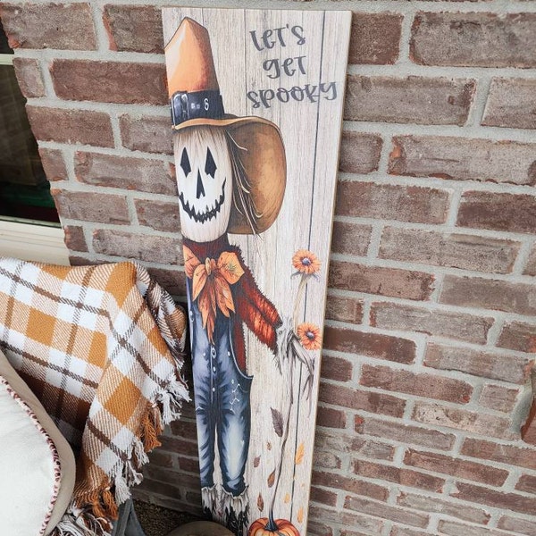 Scarecrow Porch Decor Fall Porch Sign 4ft Wood Porch Leaner 9 X 48 ...