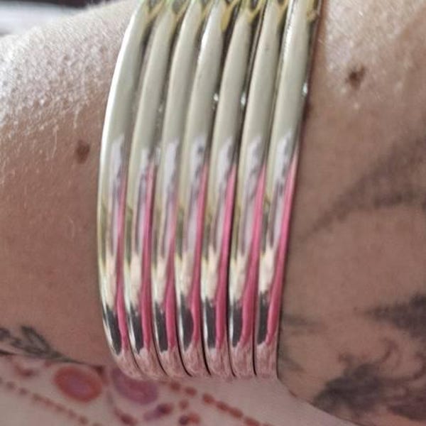 Plain Brass Bangle, 7 Day Bangles, Stackable Bangle Bracelets for Women ...