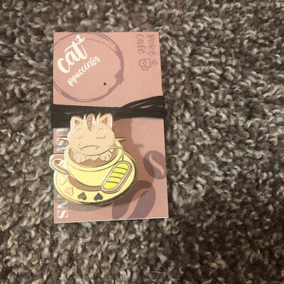 Pokemon Catpuccino Enamel Pin Series: Meowth - Etsy