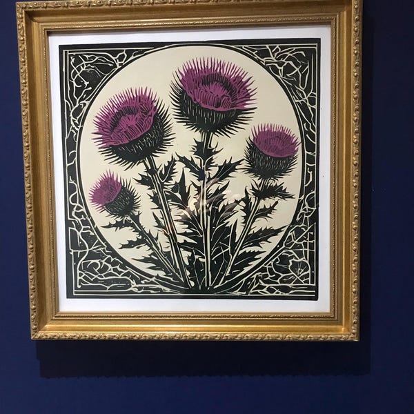 Thistle Flower Block Print, Gothic Style - Etsy