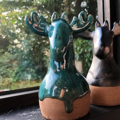 Elk Ceramic Figurine Small Moose Sculpture Stoneware Pottery - Etsy