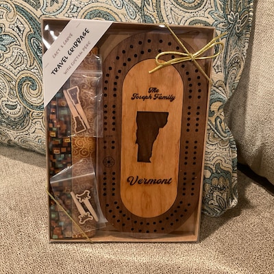US State Mini Cribbage Board With Custom Pegs Personalized Cribbage ...
