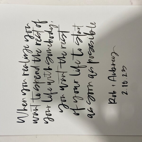 PHYSICAL CUSTOM PRINT Hand Lettered Watercolor Print, Calligraphy Print ...