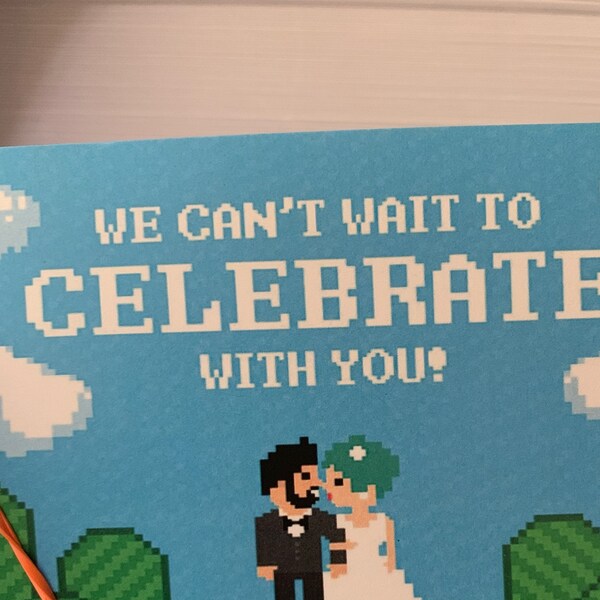 Gamer Retro 8-bit Wedding Invitation Suite Editable Template - Etsy