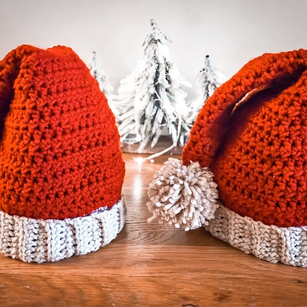 Christmas Crochet Santa Elf Hat Pattern / Adult Child Size / Pdf ...