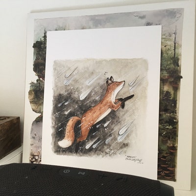 Watercolor Fearless Fox Printable for Your Home or Office - Etsy