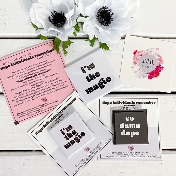 I'm the Magic & Trust Thyself Positive Affirmation Button/lapel Pin - Etsy