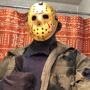 Jason Voorhees Bloody Hood Mask Open Face Latex Halloween Horror Masks ...