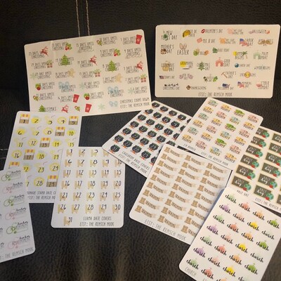 Holiday Planner Stickers HS21 Yearly Holidays Calendar Daily Planner ...