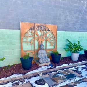 Tree of Life Metal Privacy Screen Set of 3, Large Home & Garden Décor ...