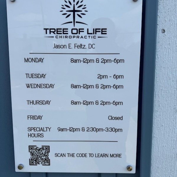 Custom Printed Acrylic Business Hours Sign, Personalised Shop Opening ...