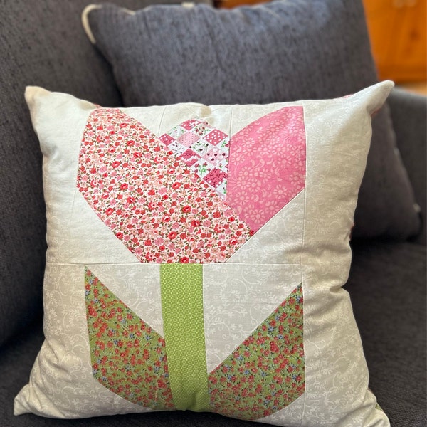 Tulip Quilt Block Pattern PDF Spring Flower - Instructions for 6 Inch ...