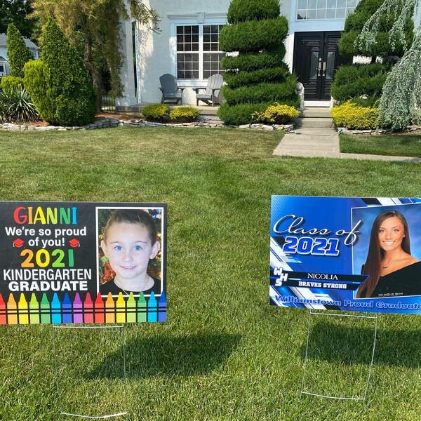 Printed Kindergarten Graduation Sign, Photo Yard Sign, Class of 2024 ...