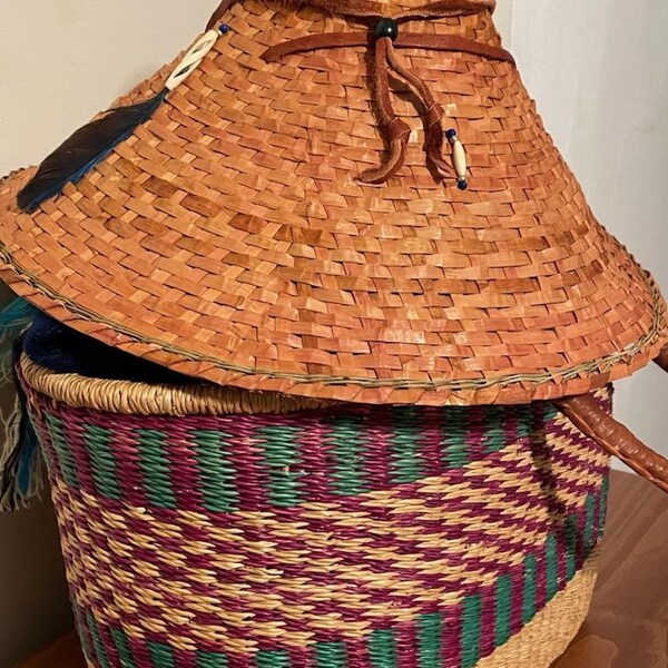 Traditional Salish Style Cedar Bark Woven Hat - Etsy