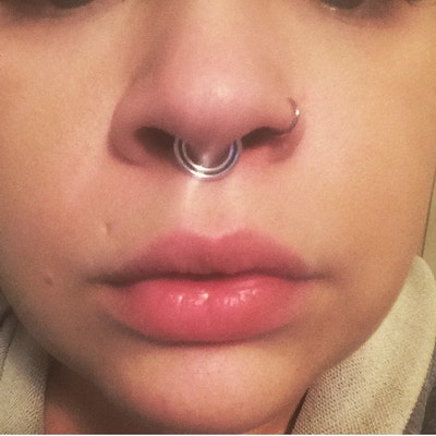 Double Septum Ring Piercing Hoop Nostril Helix Eyebrow Daith Tragus ...