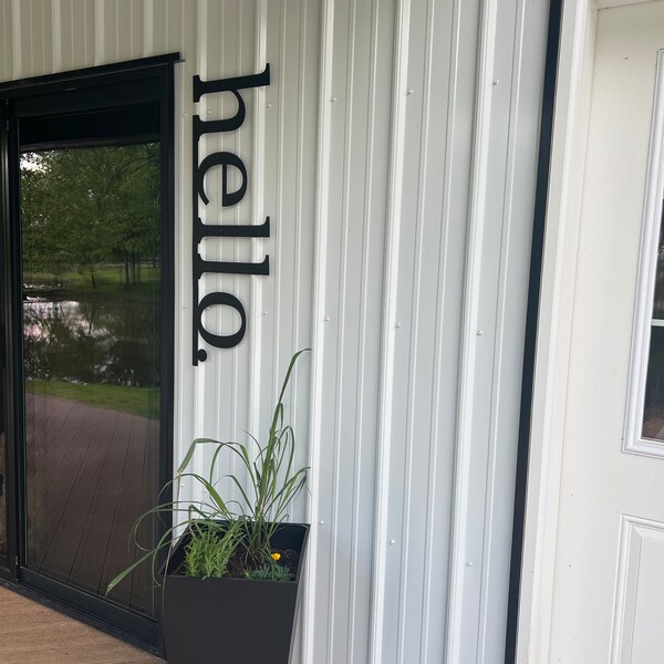 Hello Metal Sign | Hello Entryway Sign | Hello Metal Word | Front Door ...