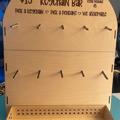 Customizable Laser Engraved Peg Display Stand, Great for Keychains and ...