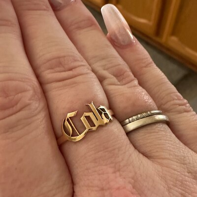 14K Solid Gold Name Ring-gold Name Ring-custom Name Ring-personalized ...