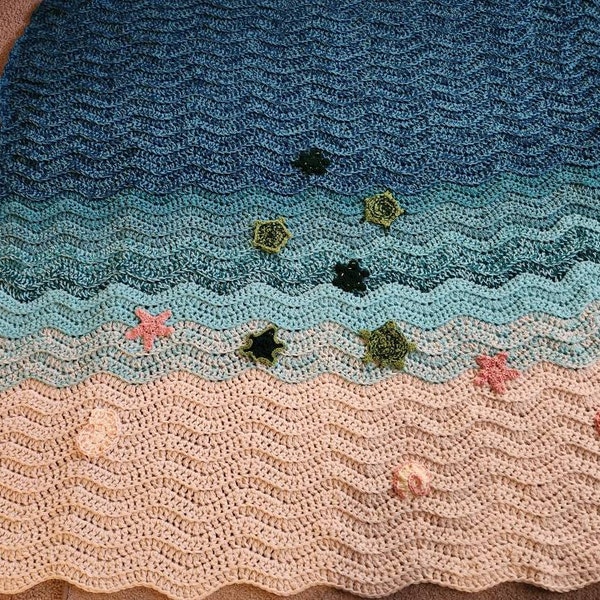 Sea Turtle Crochet Blanket Pattern, Ocean Afghan, Crochet Pattern ...