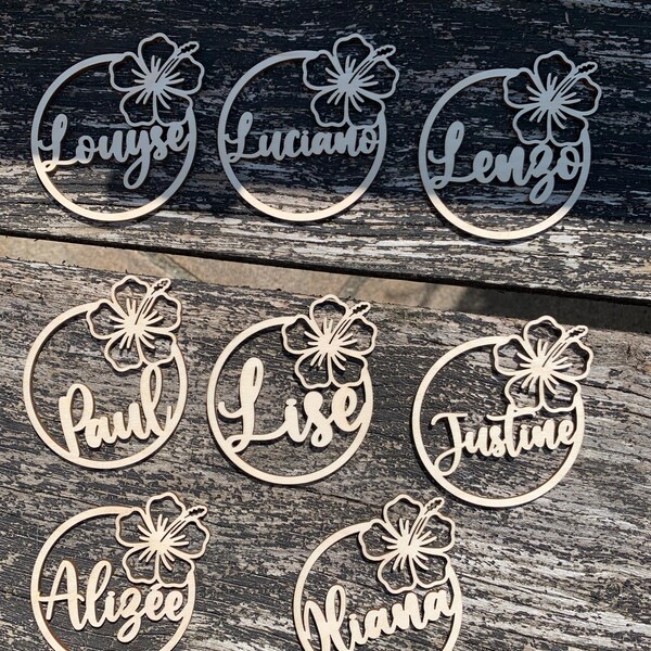 Tropical Table Numbers - Gold Wooden Table Number Signs - Tropical ...